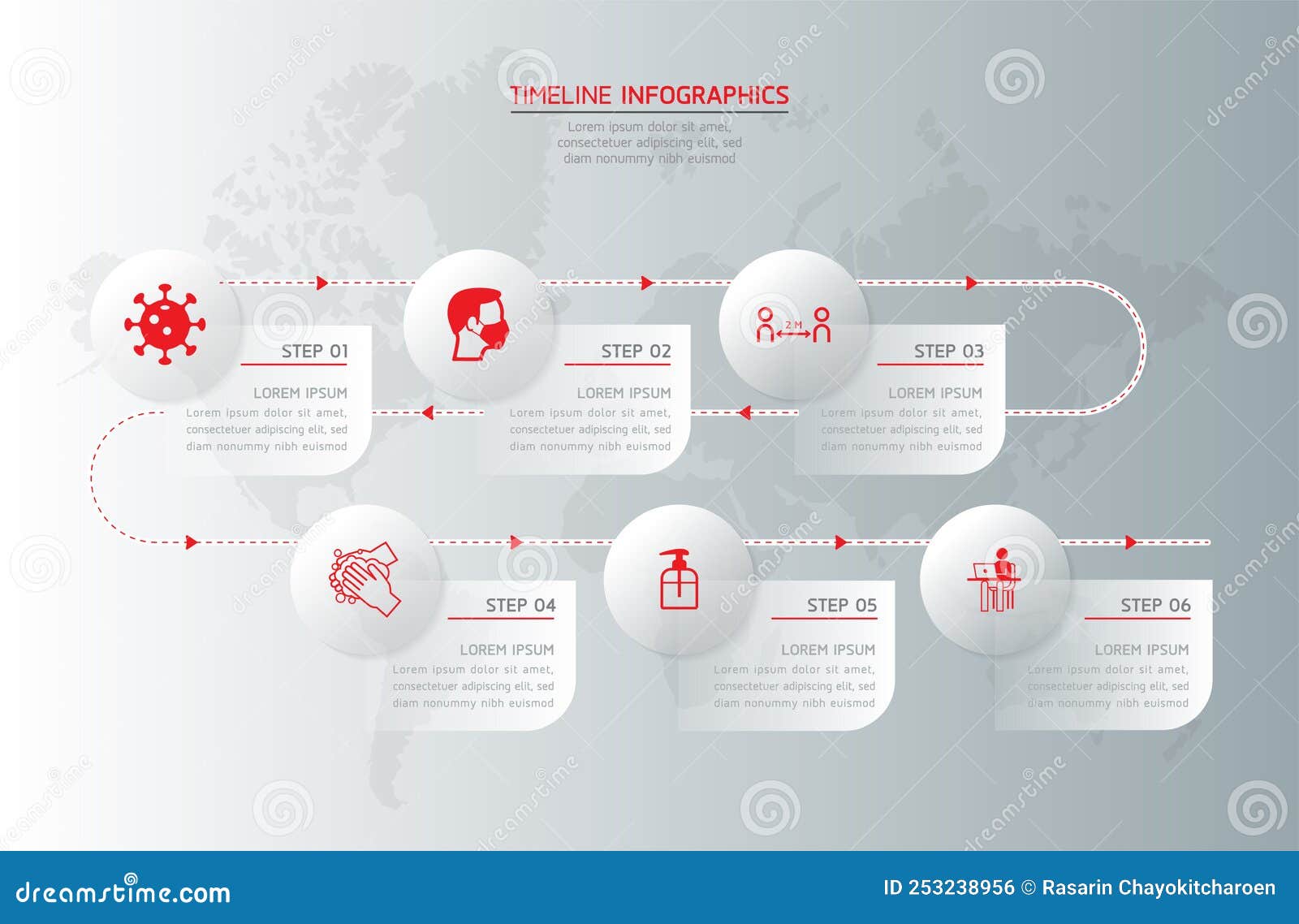 Connecting Steps Business Infographic Template Stock Vector ...