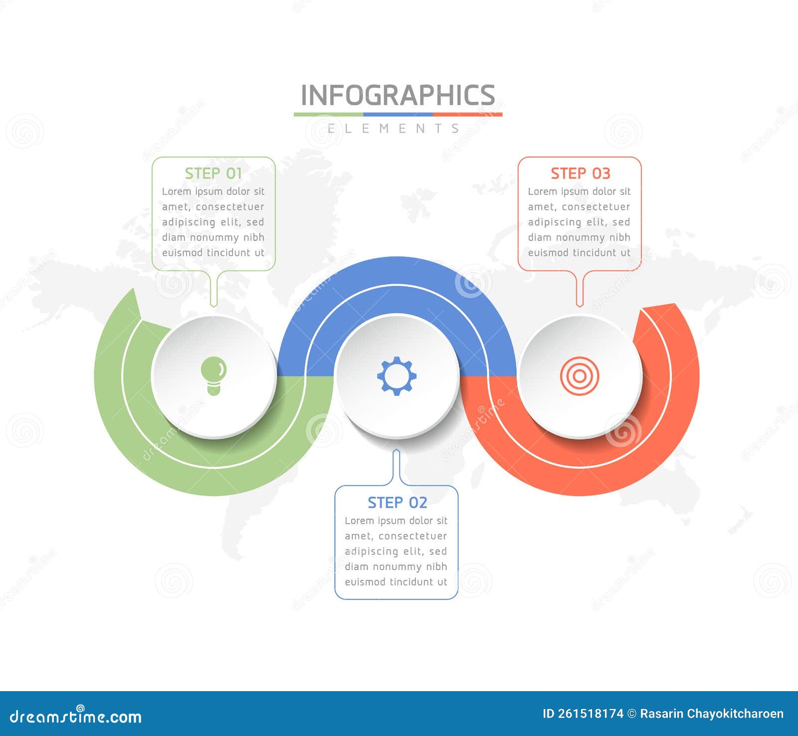 Circular Connection Steps Infographic Template Stock Vector ...