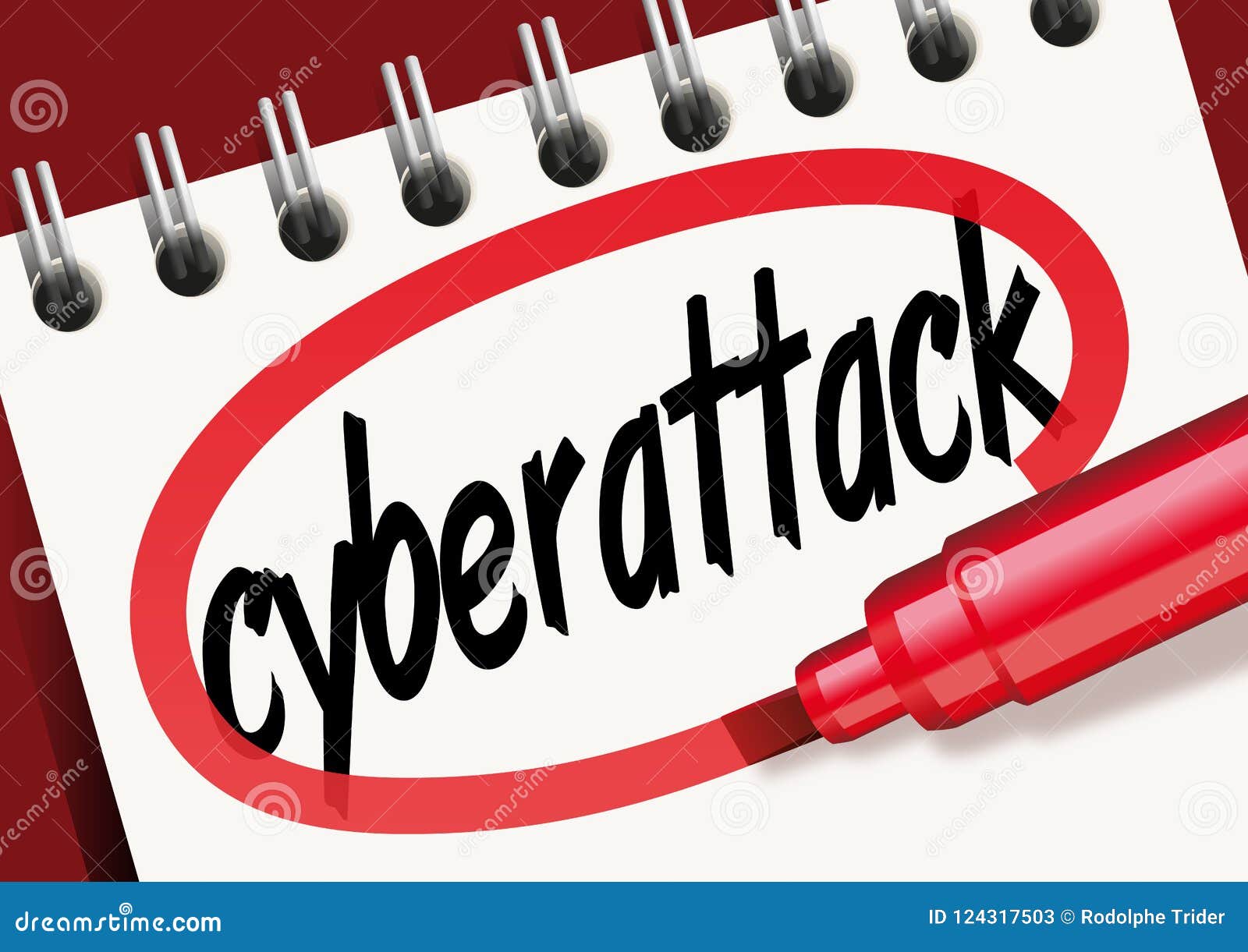 The Word Cyberattack Mark on a Notepad Stock Vector - Illustration of ...