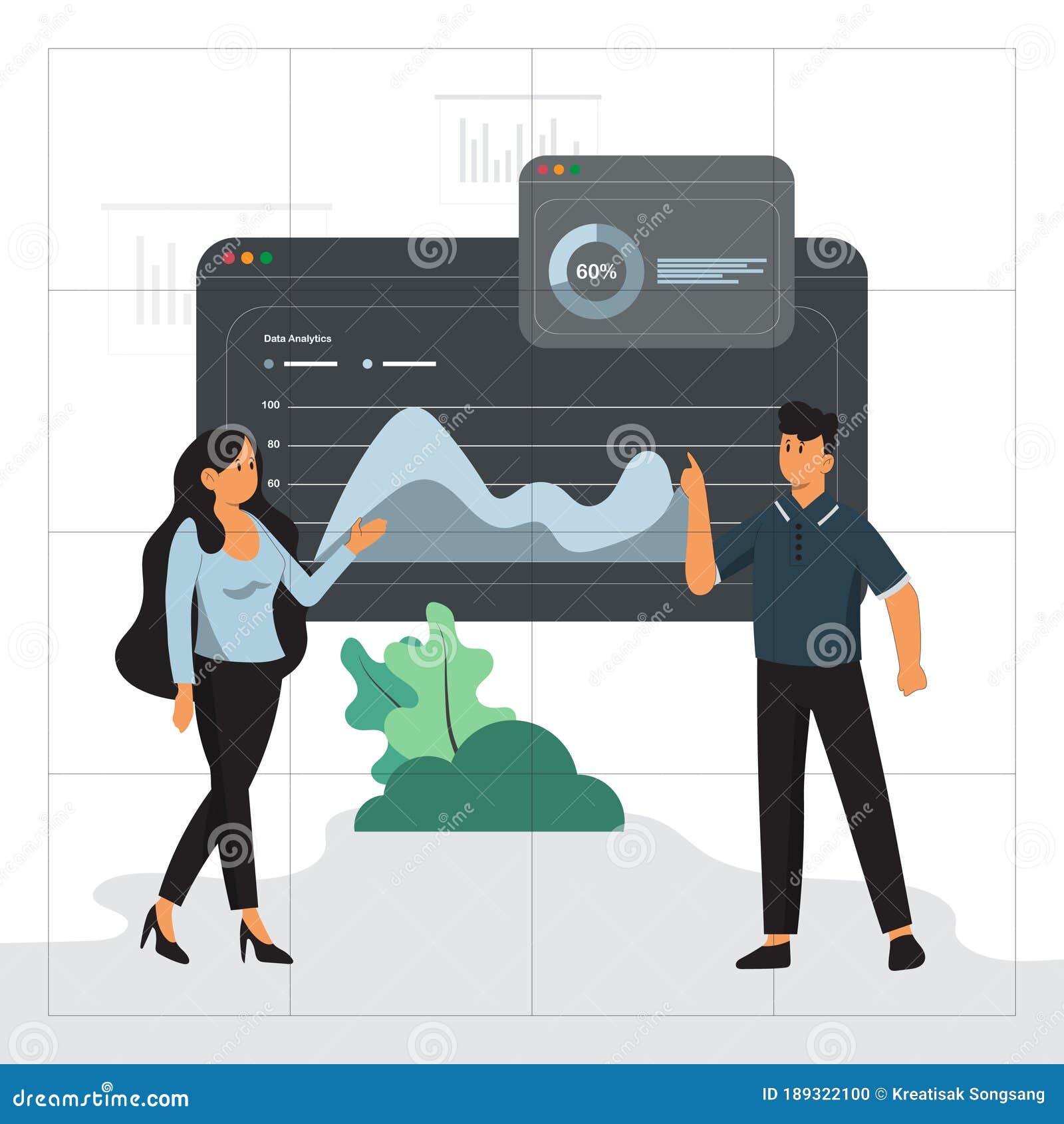 Presentation Data Trends Concept Flat Vector Design Stock Vector ...
