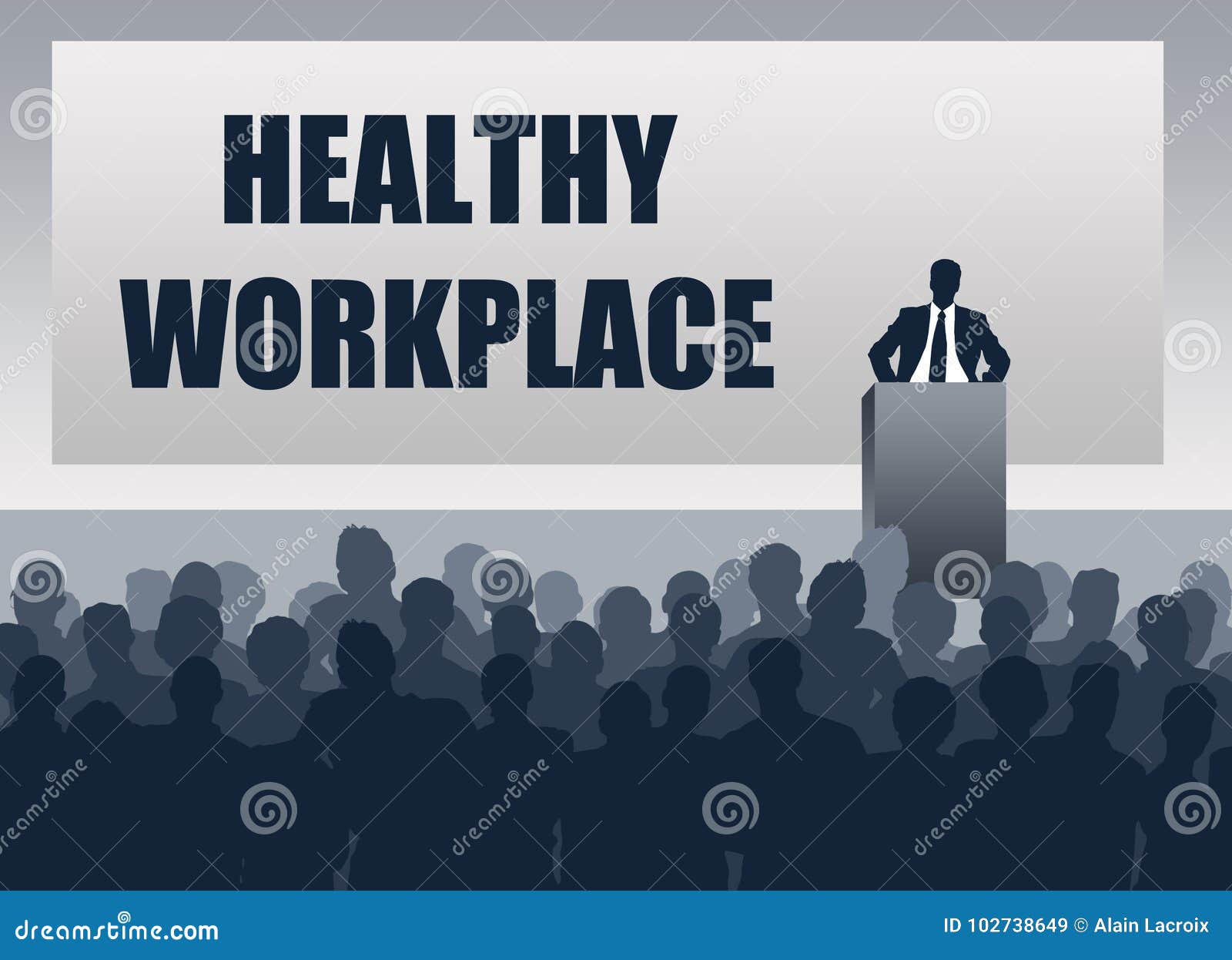 Healthy Workplace Presentation Stock Illustration - Illustration of ...