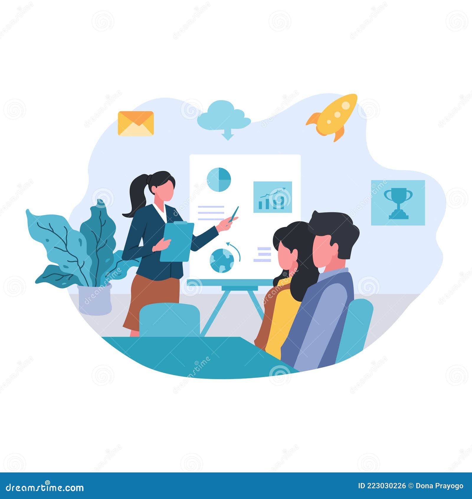 Presentation And Discussion In Office. New Startup Development ...