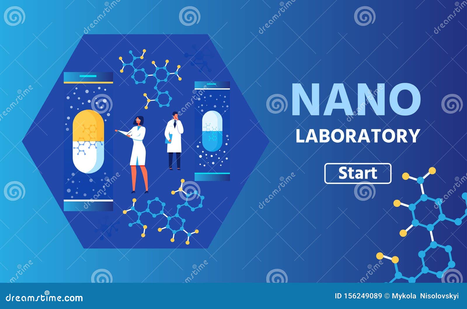 Presentation Banner for Science Nano Laboratory Stock Vector ...