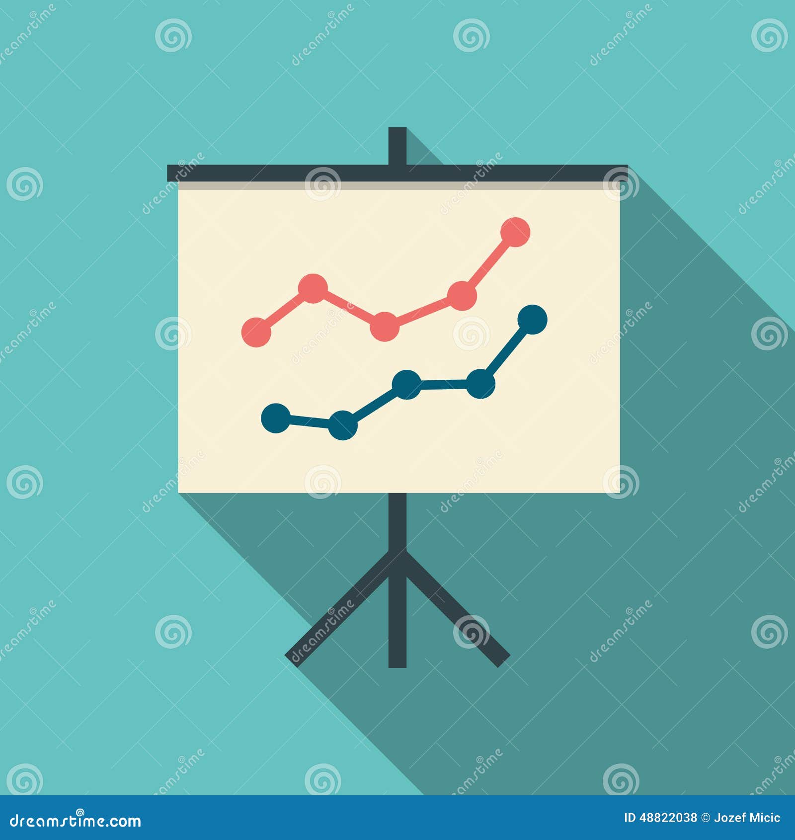 Presentation on Flipchart with Graphs in Modern Stock Vector ...