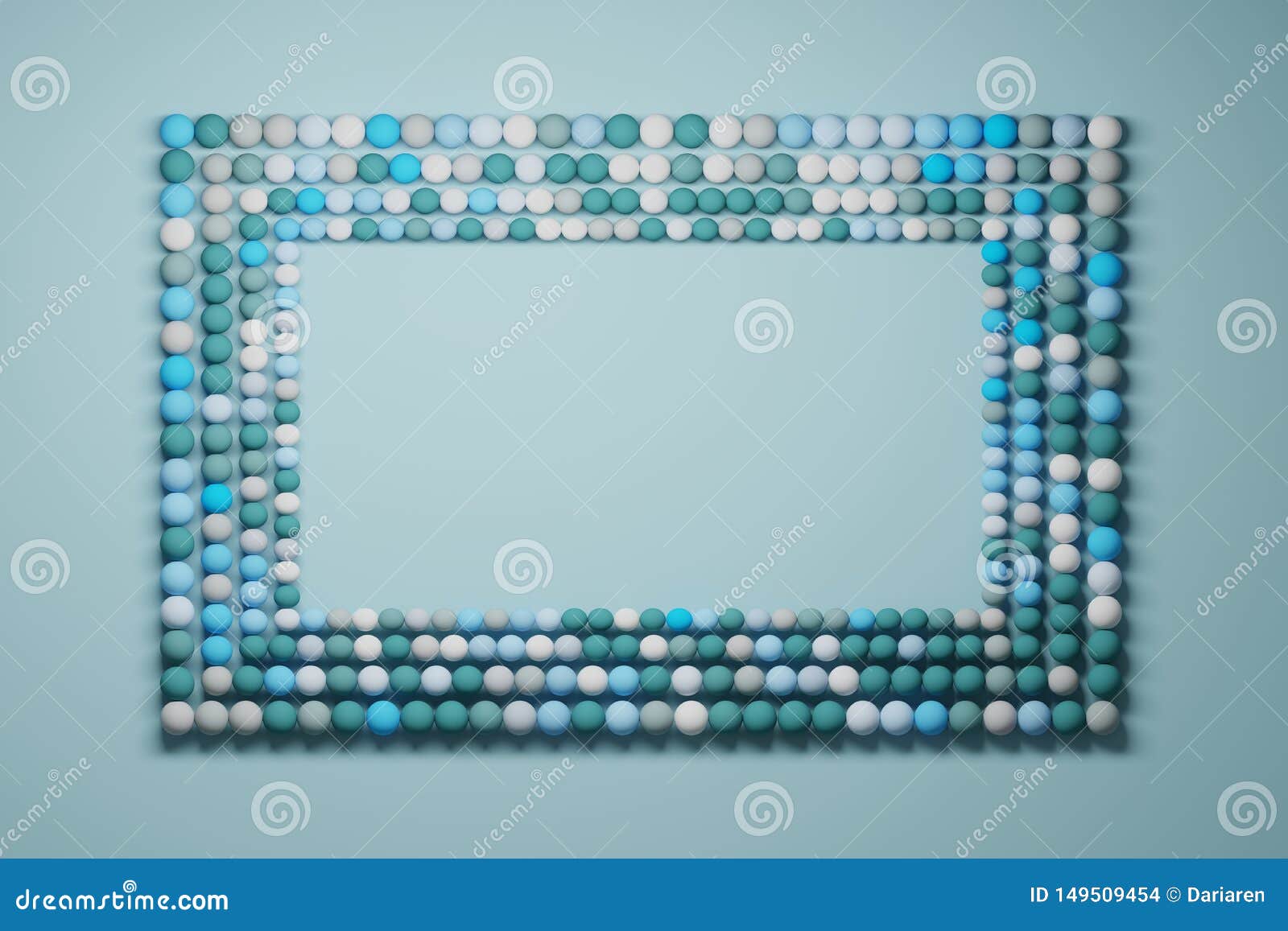 Presentation Frame Made of Blue Spheres Balls Stock Illustration ...