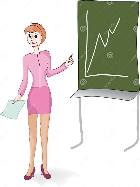 Presentation girl stock vector. Illustration of class - 11490434