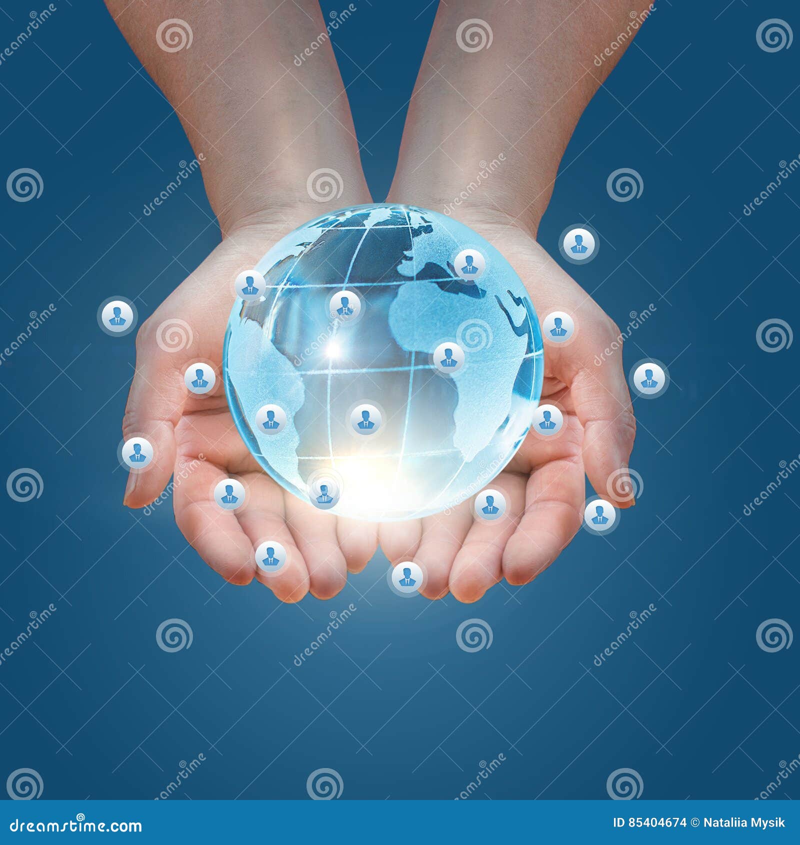 Presentation of the Global Social Network. Stock Photo - Image of ...