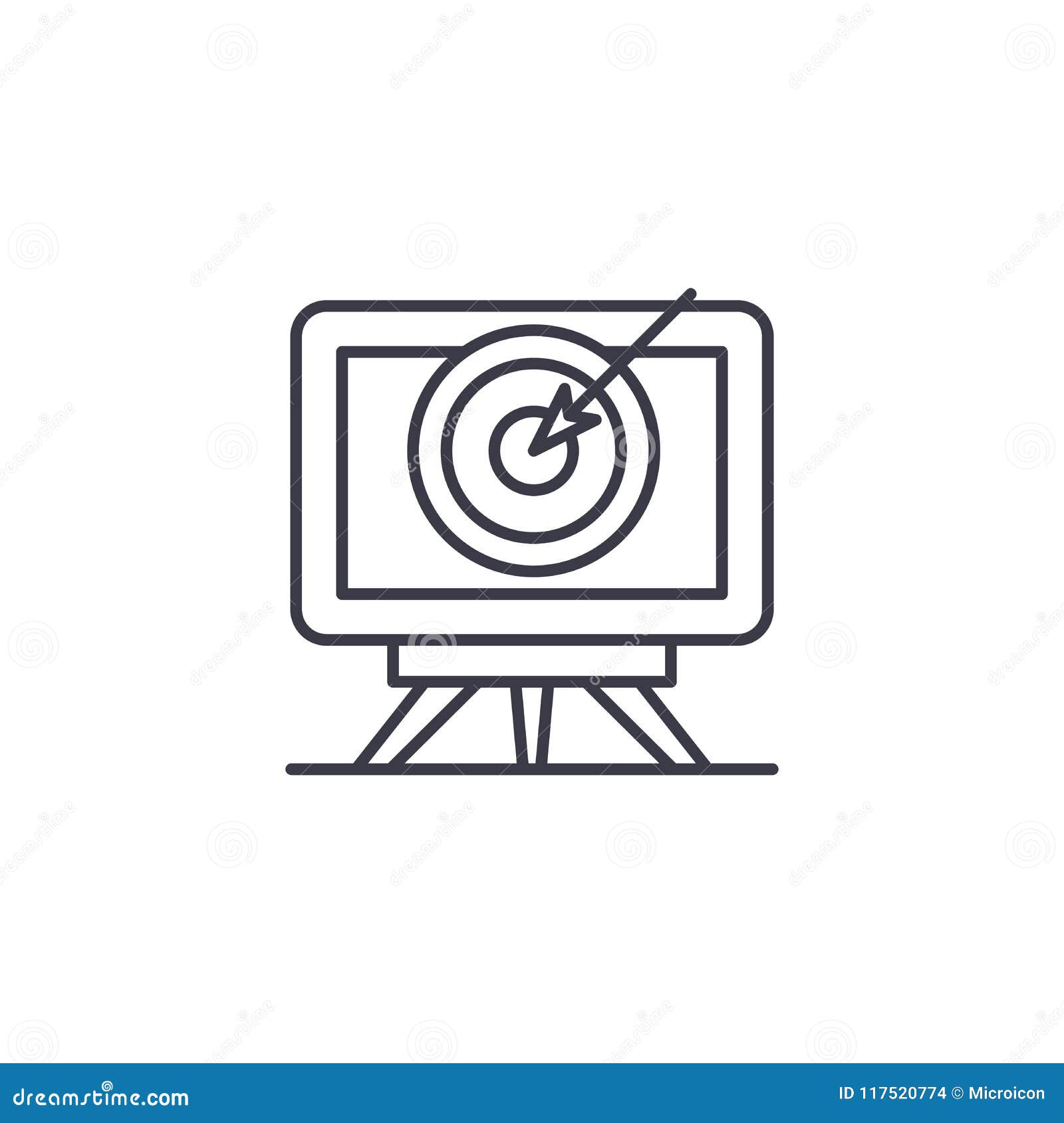 Presentation of Goals Linear Icon Concept. Presentation of Goals Line ...