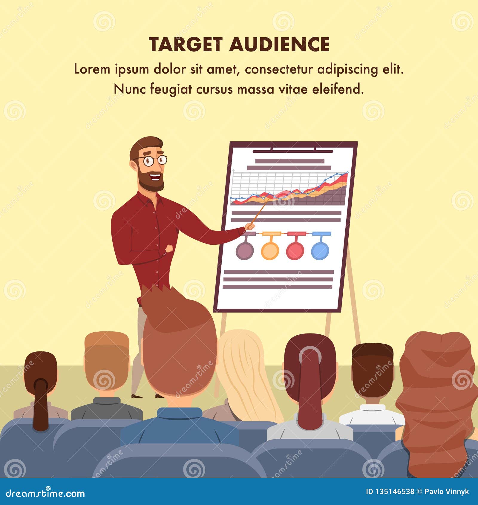 Presentation Graphics Increase Target Audience Stock Vector ...
