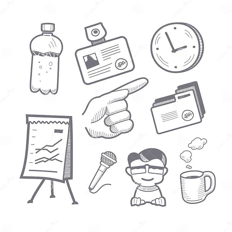 Presentation Hand Drawn Set Stock Vector - Illustration of card ...