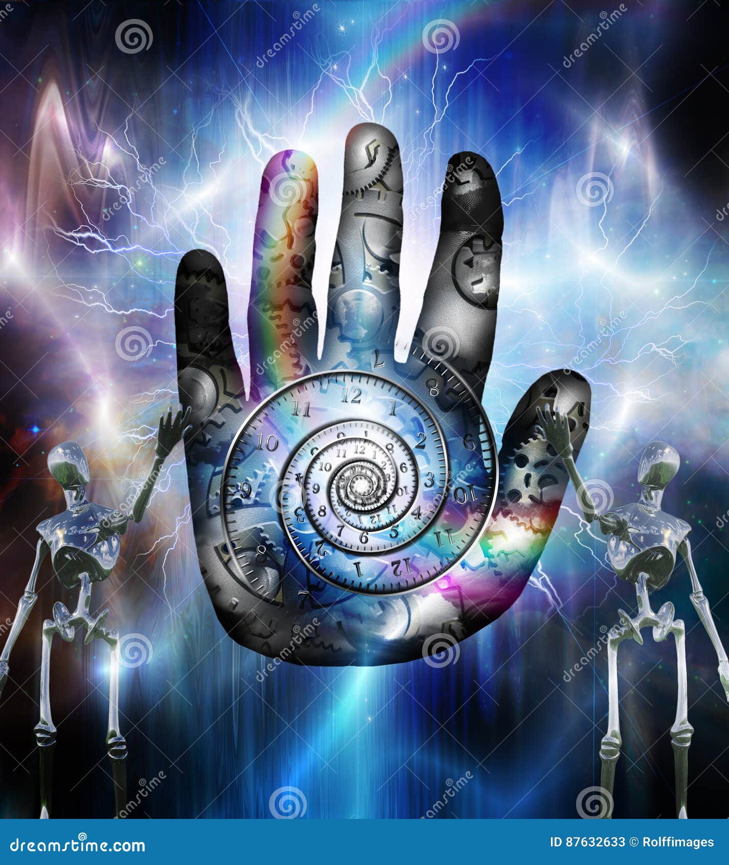 Presentation of the Hand of Time Stock Illustration - Illustration of ...