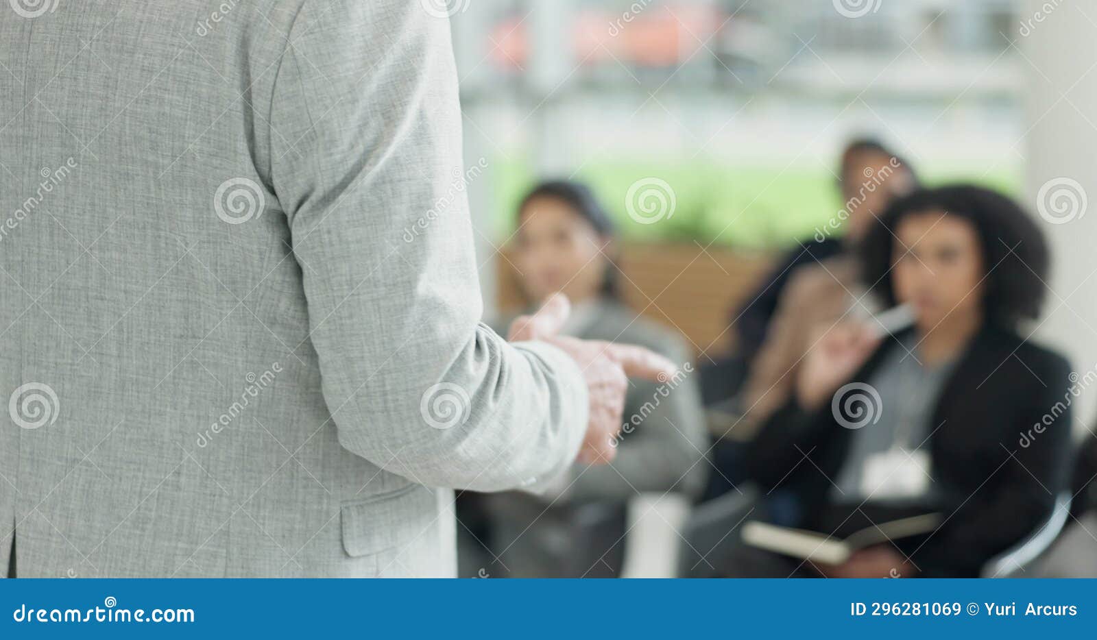 Presentation, Hands or Businessman Speaker in Seminar for Teaching or ...