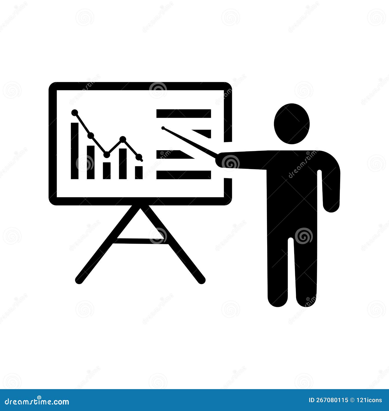 Presentation Icon. Black Vector Stock Illustration - Illustration of ...