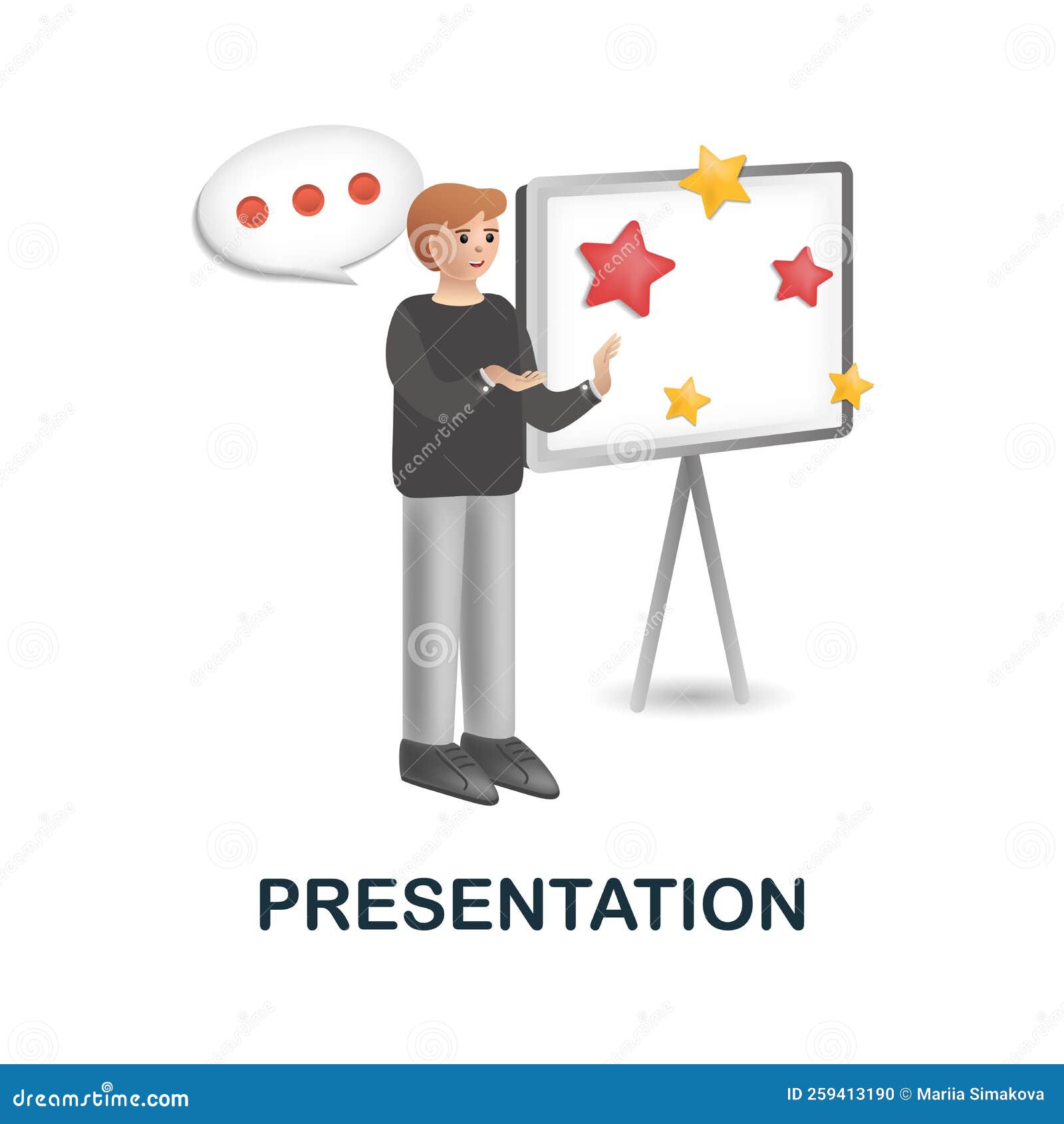Presentation Icon. 3d Illustration from Discussion Collection Stock ...