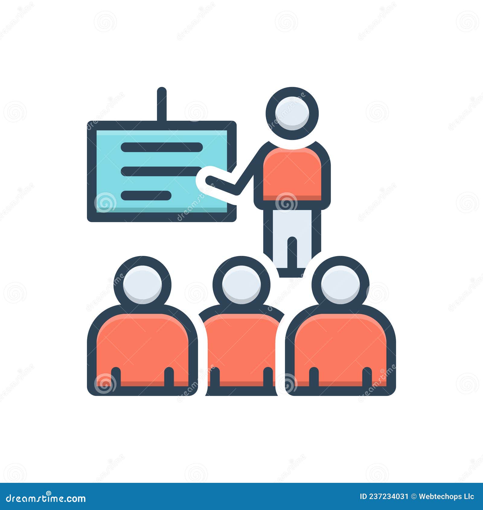 Color Illustration Icon for Presentation, Spectator and Bystander Stock ...