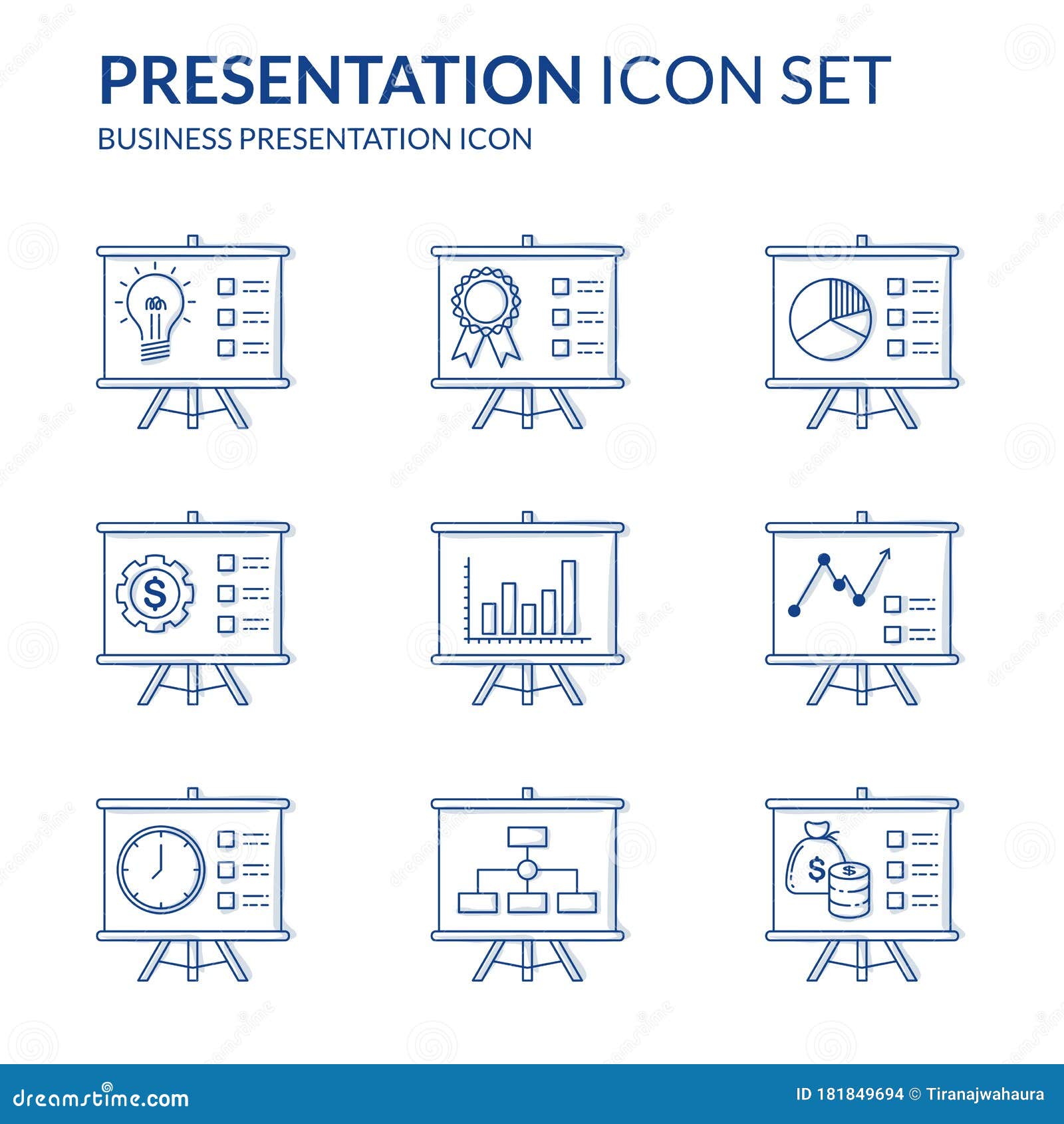 Presentation Icon Represented With Person And Whiteboard Vector ...
