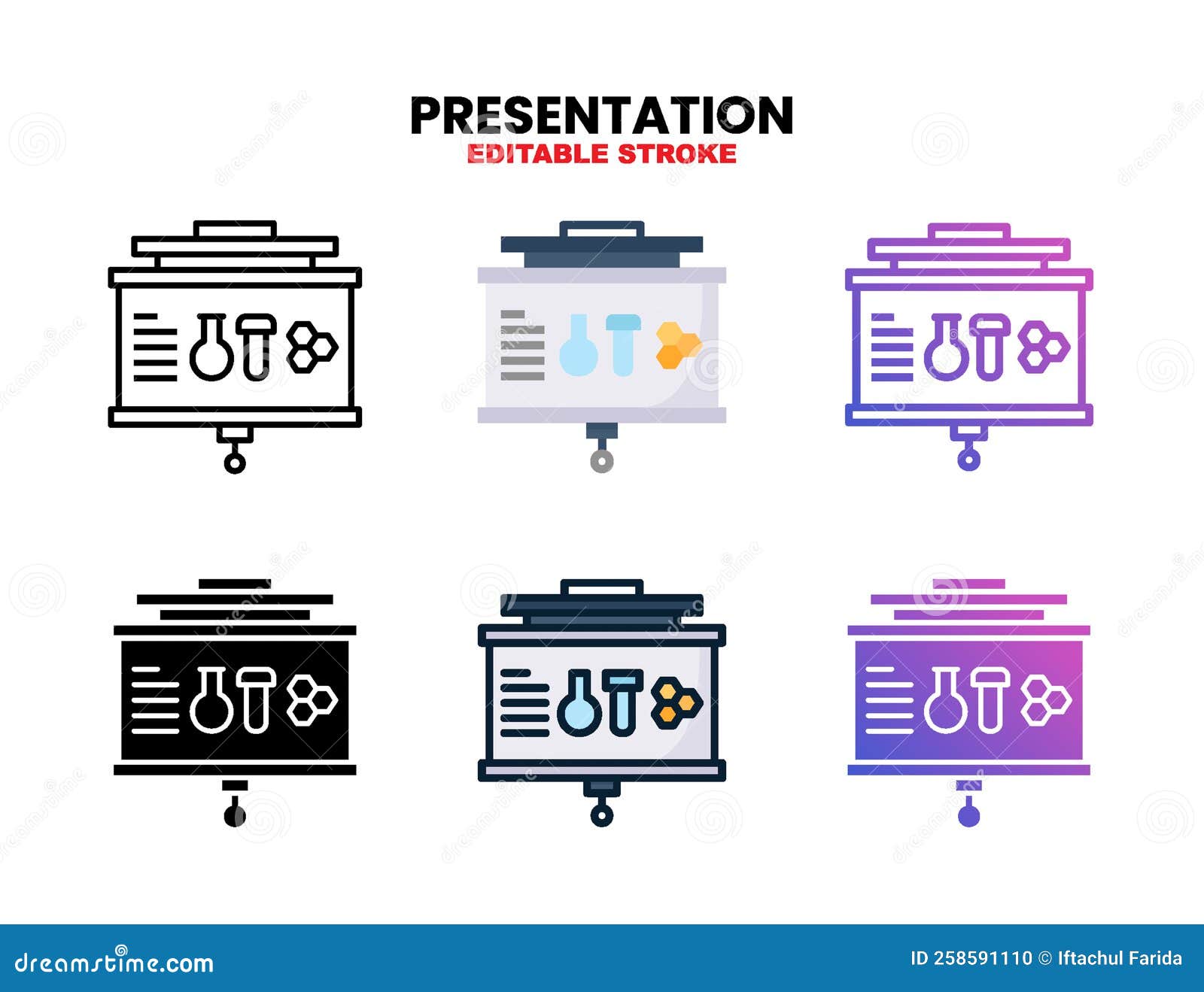Presentation Icon Set with Different Styles. Stock Vector ...