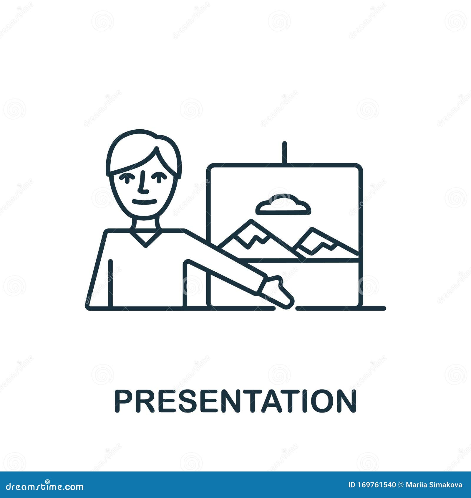 Presentation Icon. Simple Line Element Presentation Symbol for ...