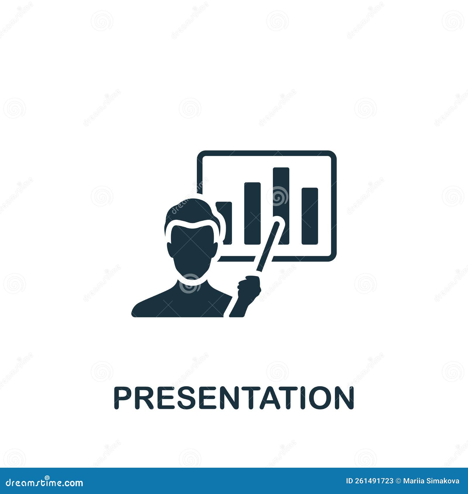 Presentation Icon. Monochrome Simple Project Management Icon for ...
