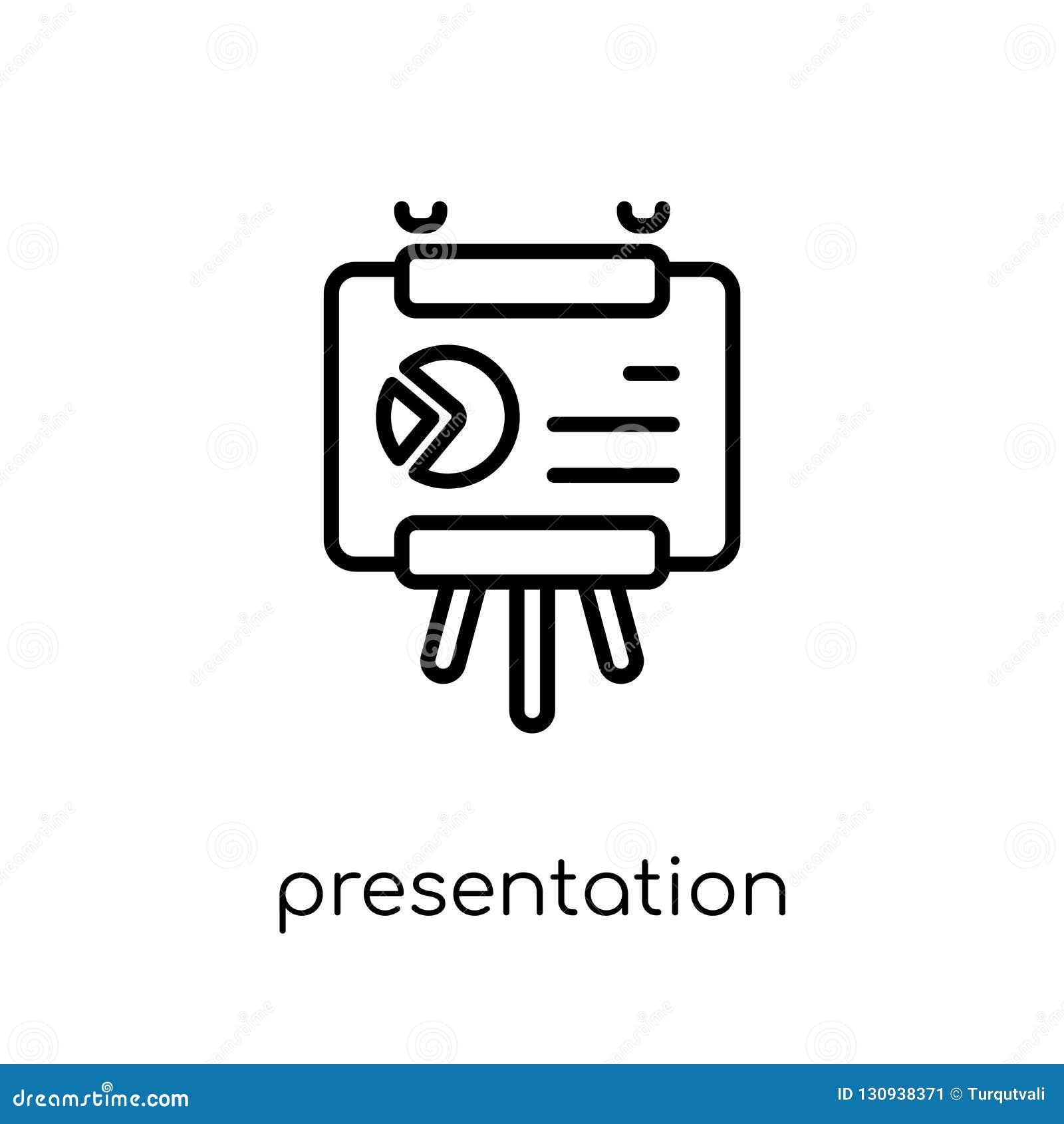 Presentation Icon. Trendy Modern Flat Linear Vector Presentation Stock ...