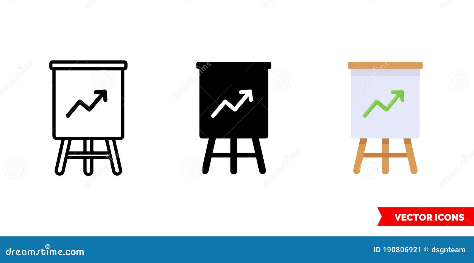 Presentation Icon of 3 Types. Isolated Vector Sign Symbol. Stock Vector ...