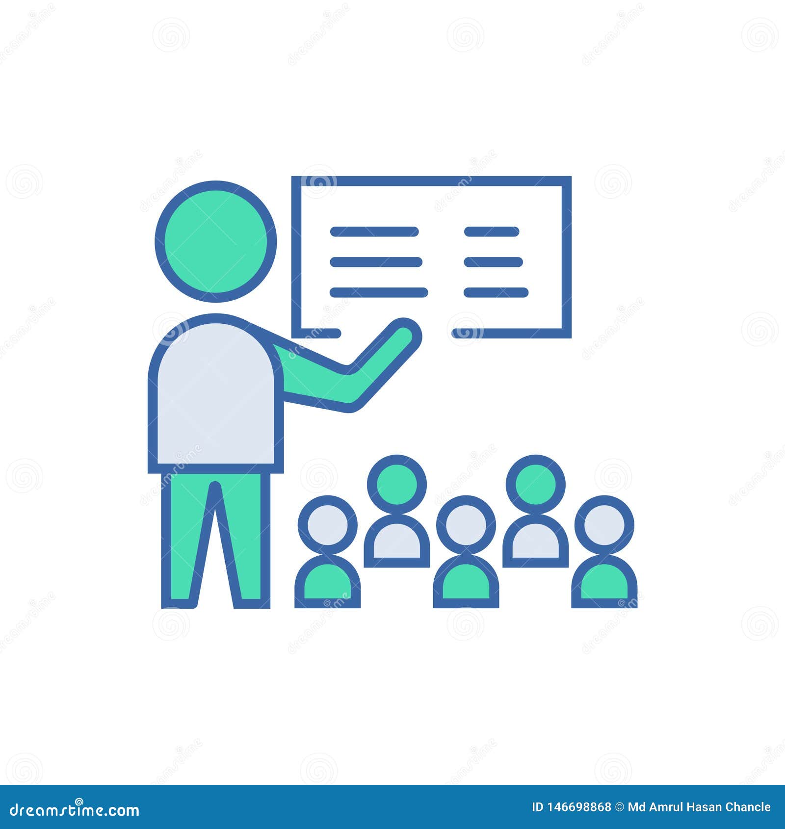 Presentation Icon. Vector Scheme and Diagram Symbol. Flat Presentation ...