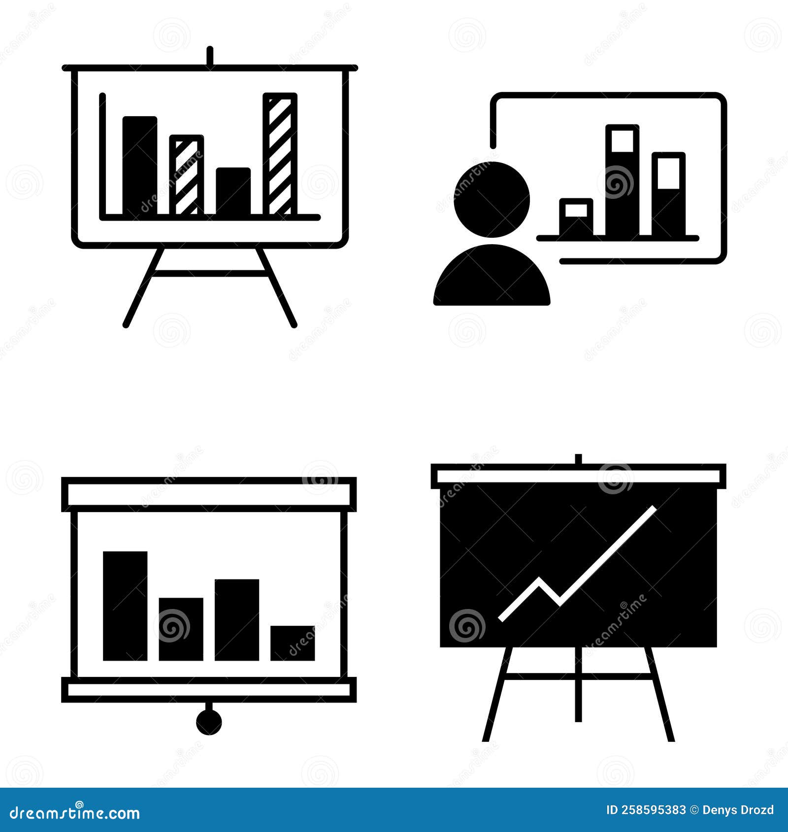 Presentation Icon Vector Set. Report Illustration Sign Collection ...