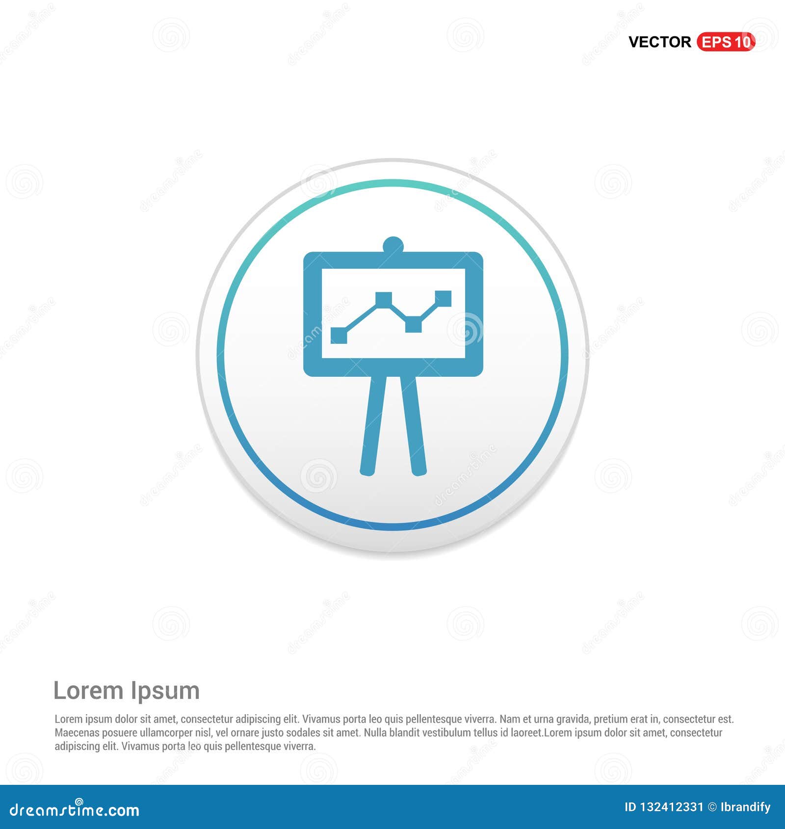 Presentation Icon - White Circle Button Stock Vector - Illustration of ...