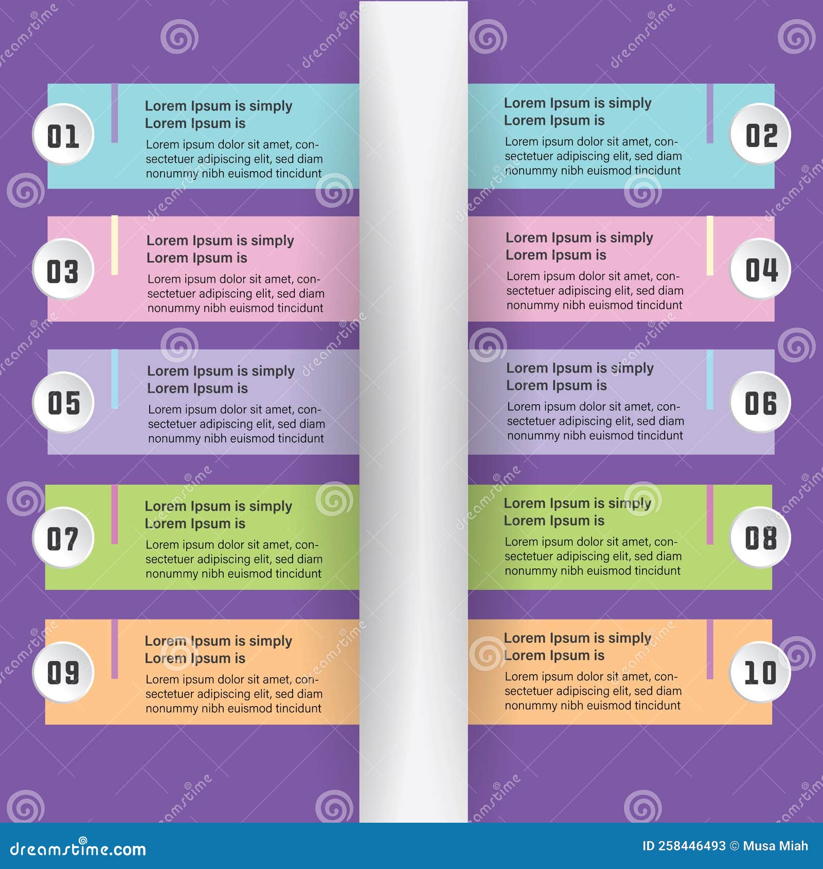 10 Steps Infographic Chart Template for Data Presentation, Ten Option ...