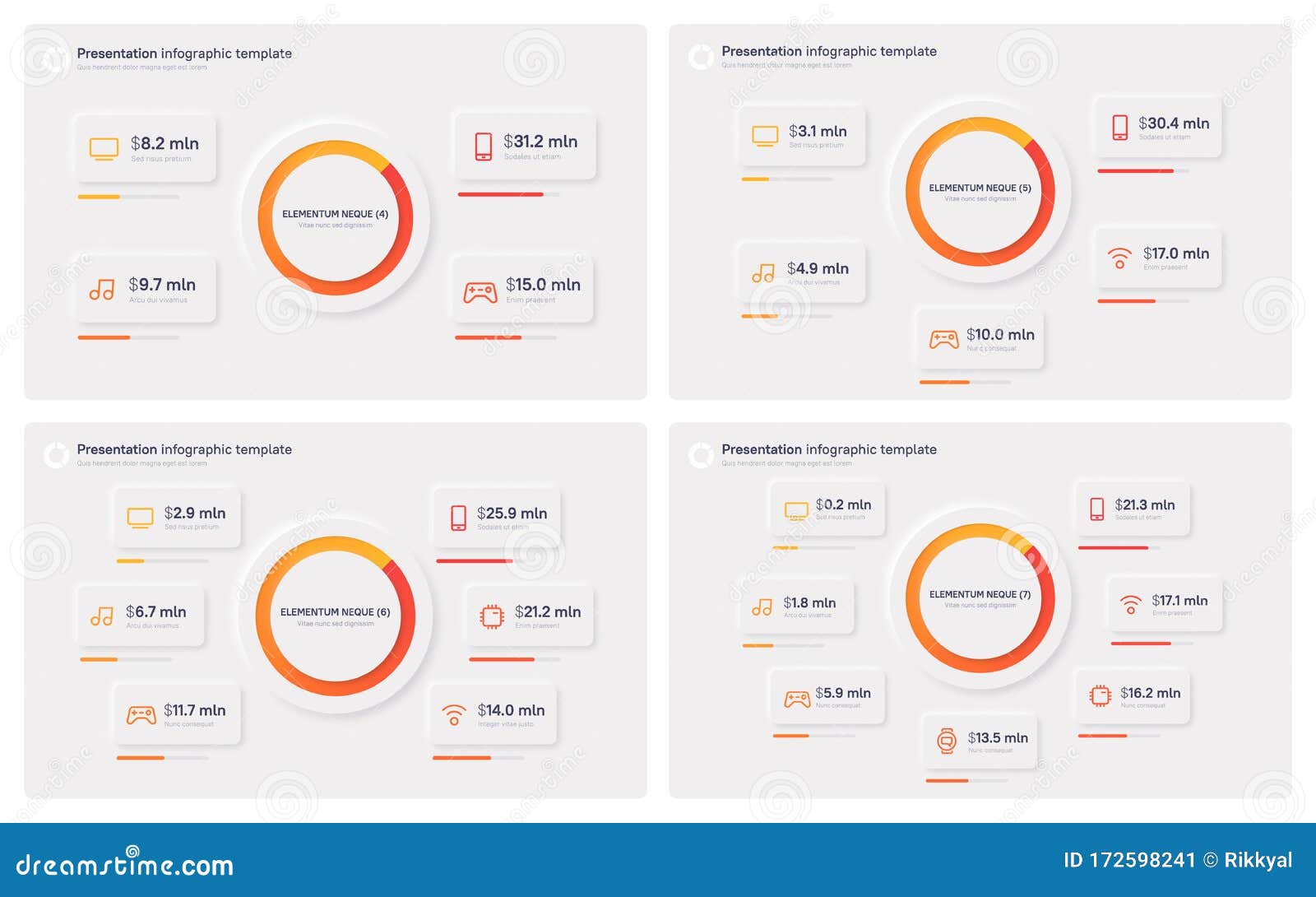 Presentation Infographic Templates in a Modern Clean Style. 4 5 6 7 ...