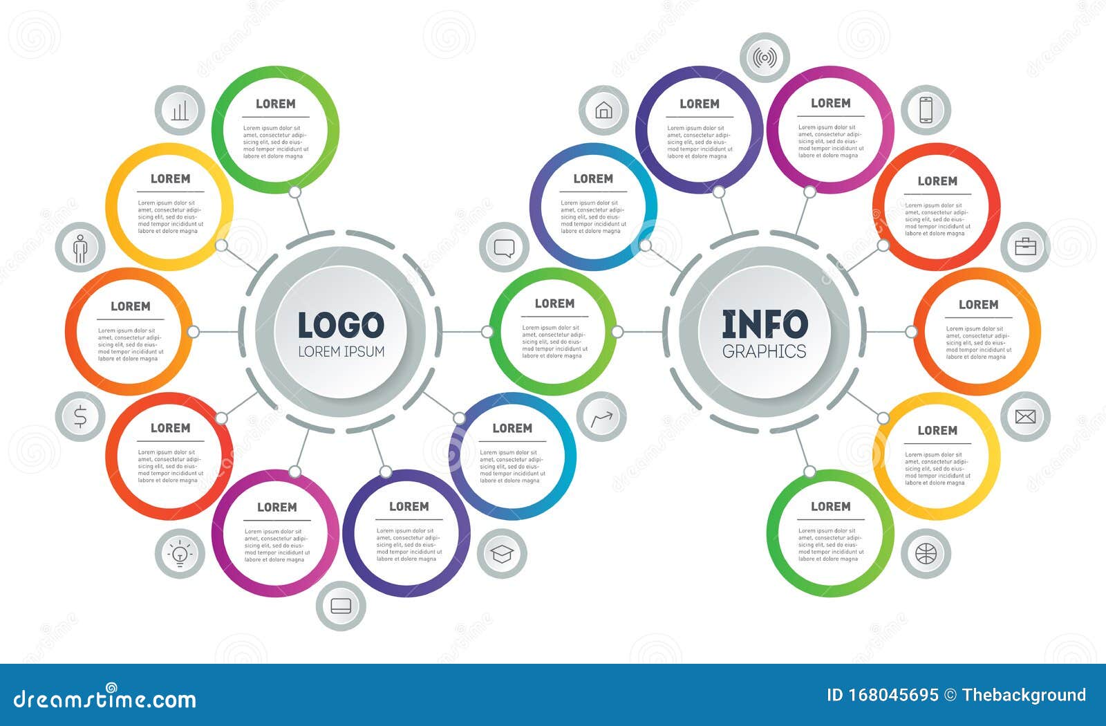 Presentation Or Infographics With 15 Steps. Template Of Info Graphic ...