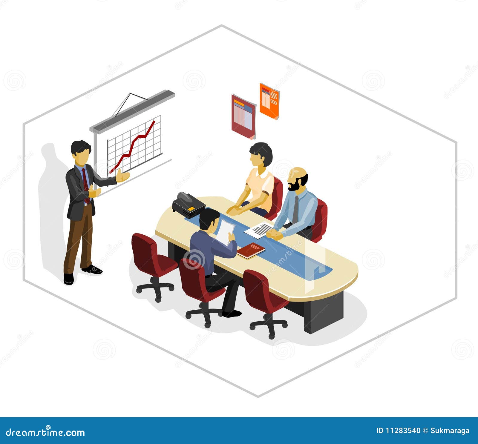 Presentation Isometric stock vector. Illustration of room - 11283540