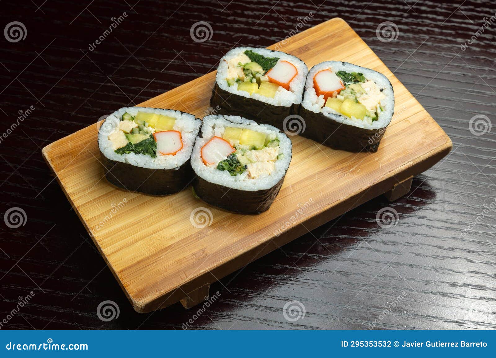 Large Maki Sushi Set With A Varied Assortment Of Japanese Rolls In A ...