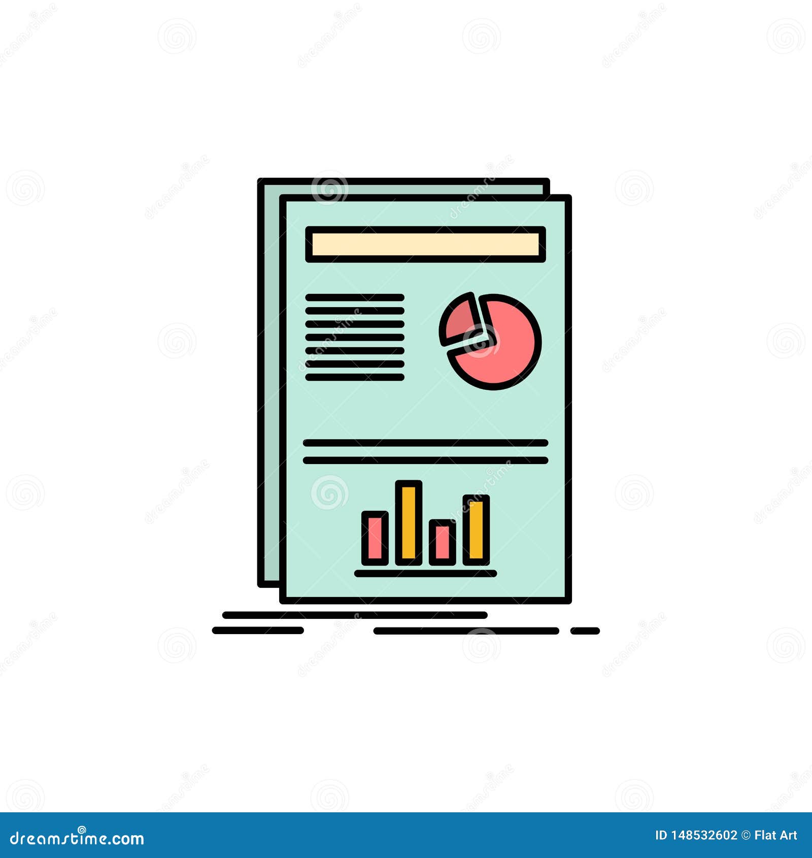 Presentation, Layout, Graph, Success Flat Color Icon. Vector Icon ...