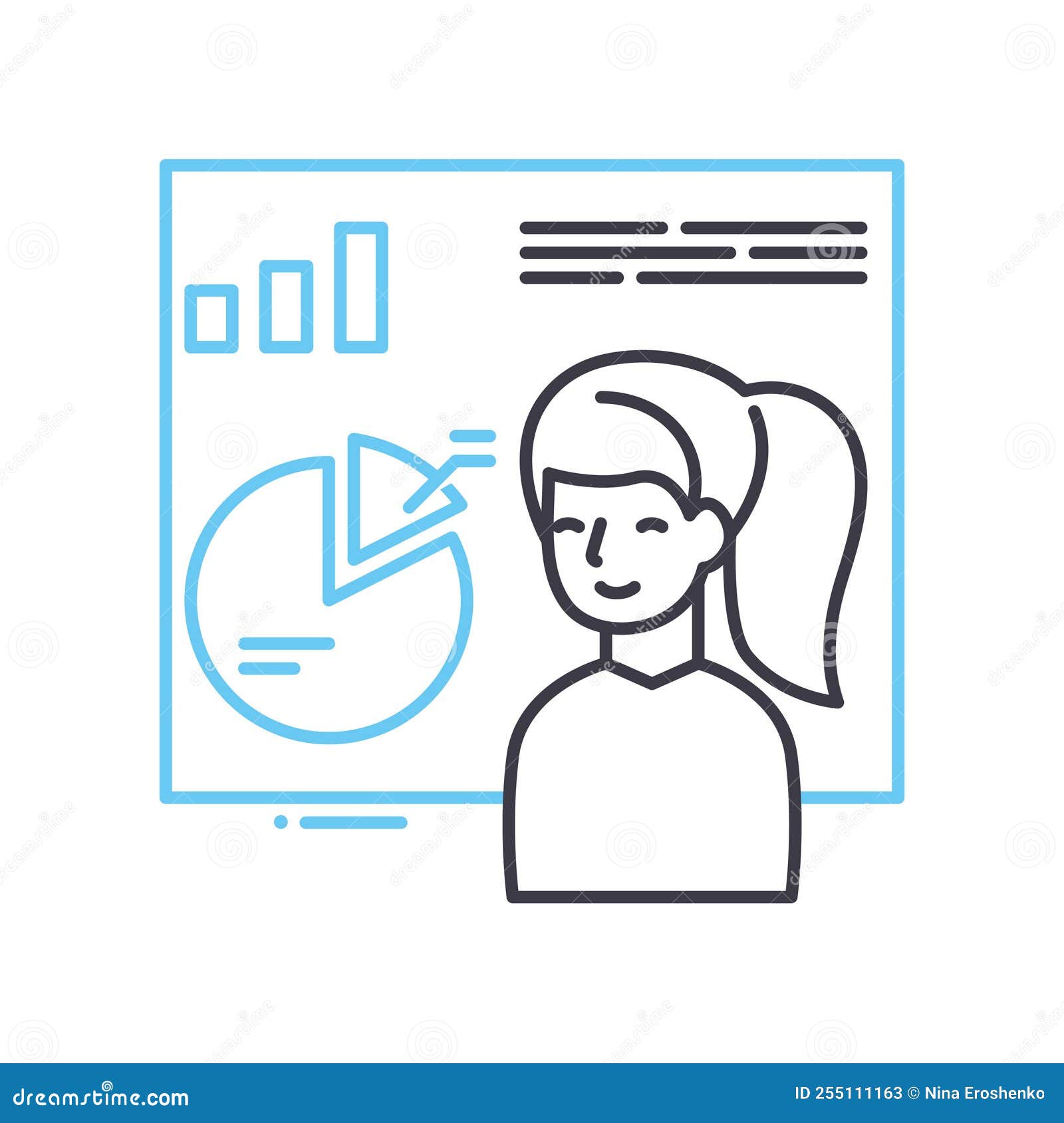 Presentation Line Icon, Outline Symbol, Vector Illustration, Concept ...