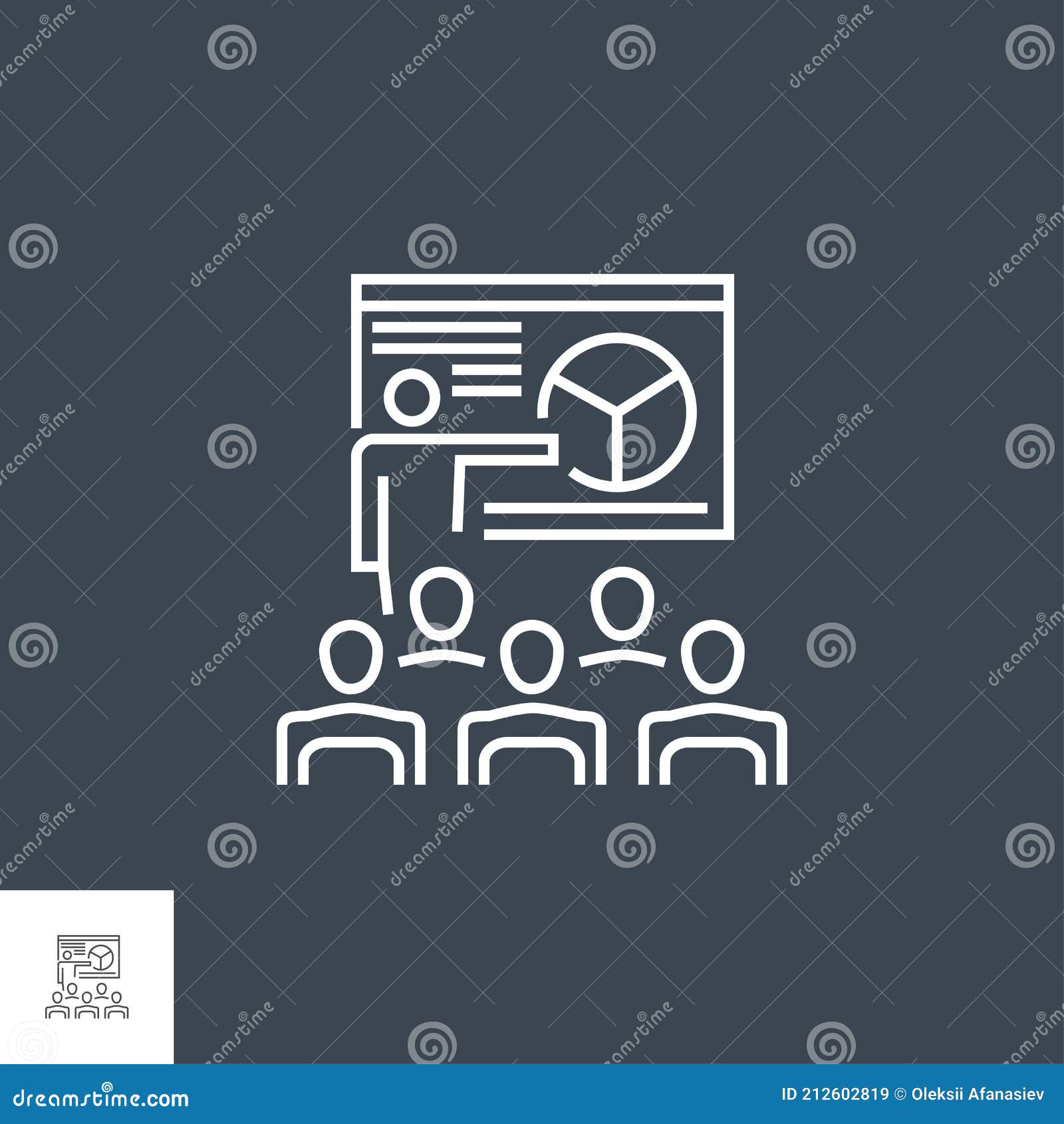 Presentation Line Icon stock vector. Illustration of discuss - 212602819