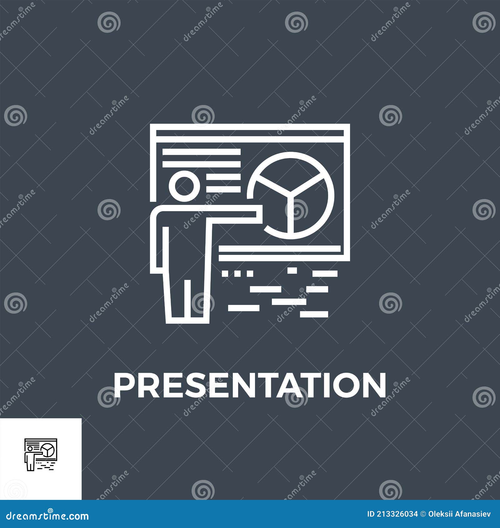 Presentation Line Icon stock vector. Illustration of audience - 213326034