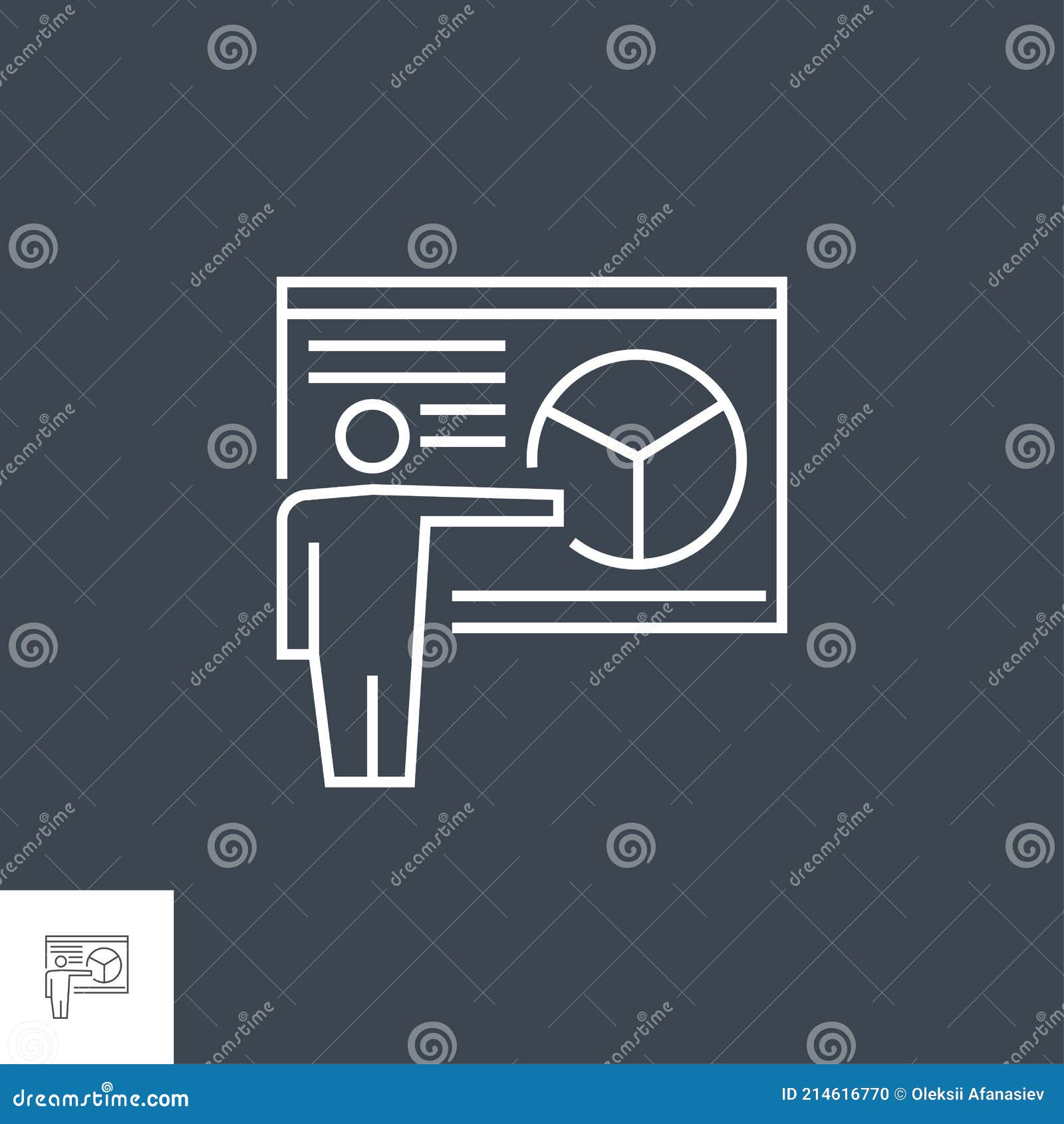 Presentation Line Icon stock vector. Illustration of executive - 214616770