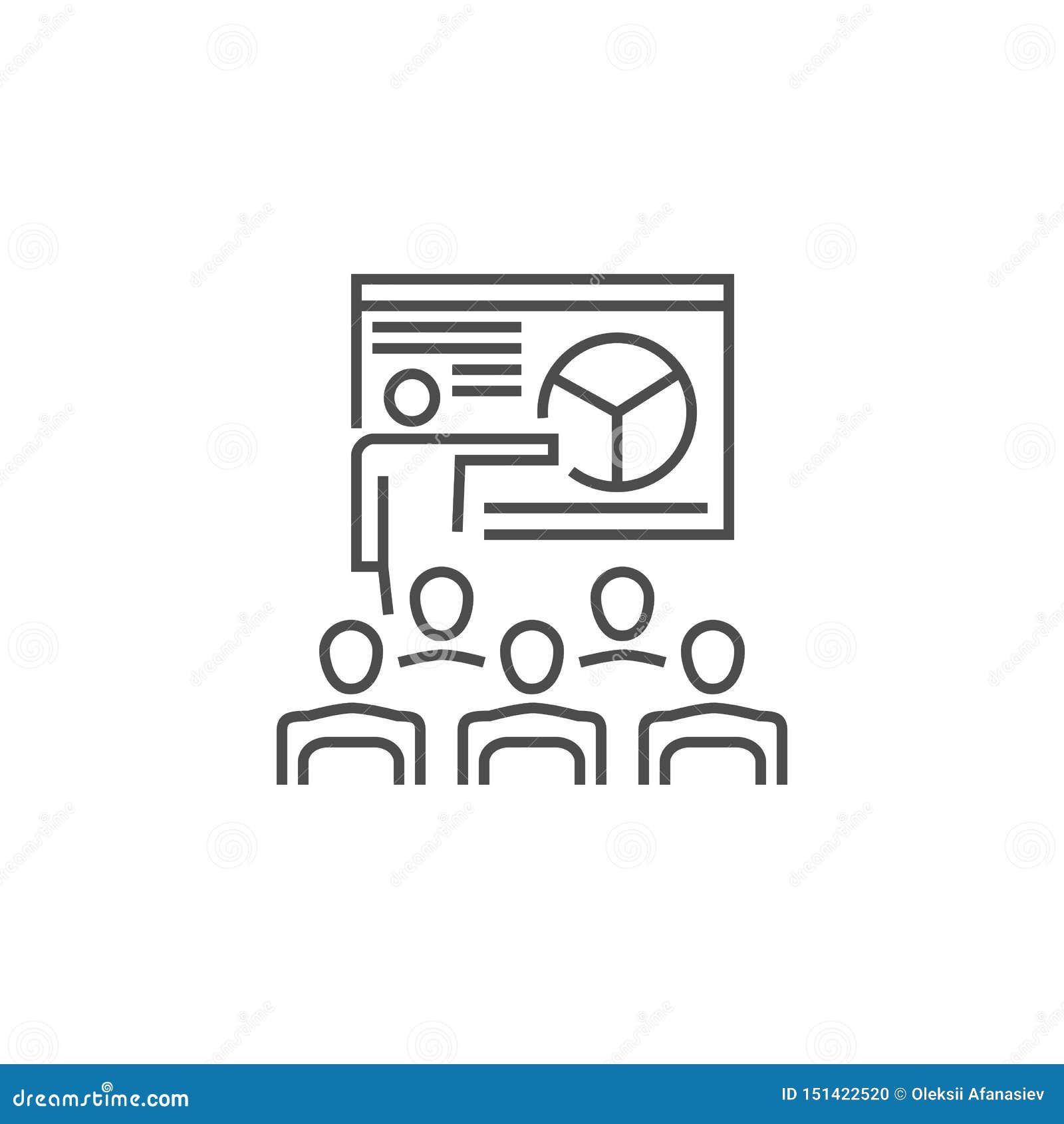 Presentation Line Icon stock vector. Illustration of group - 151422520