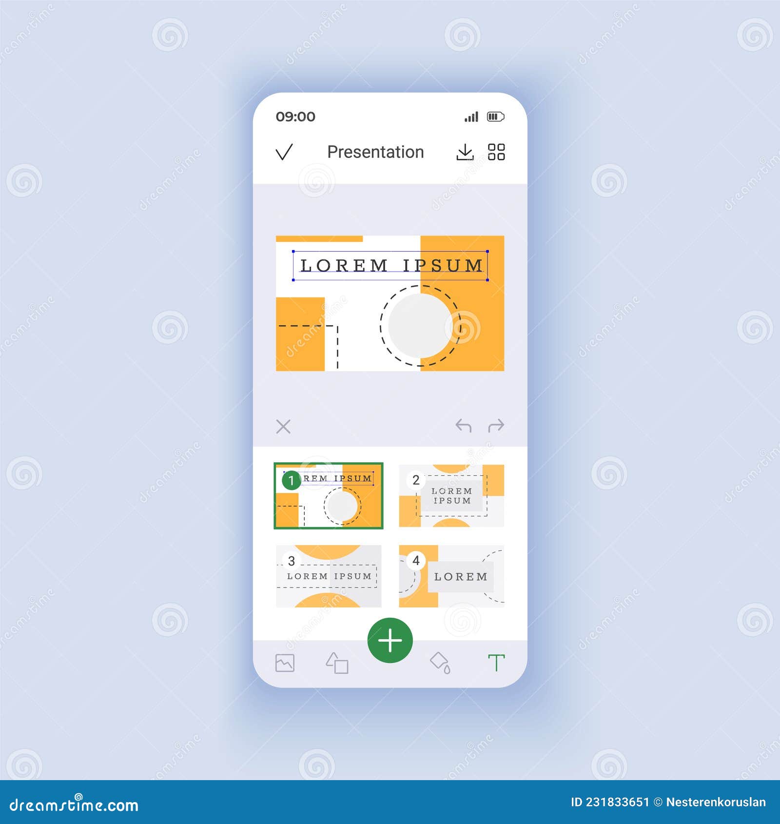 Presentation Making Light Smartphone Interface Vector Template Stock ...
