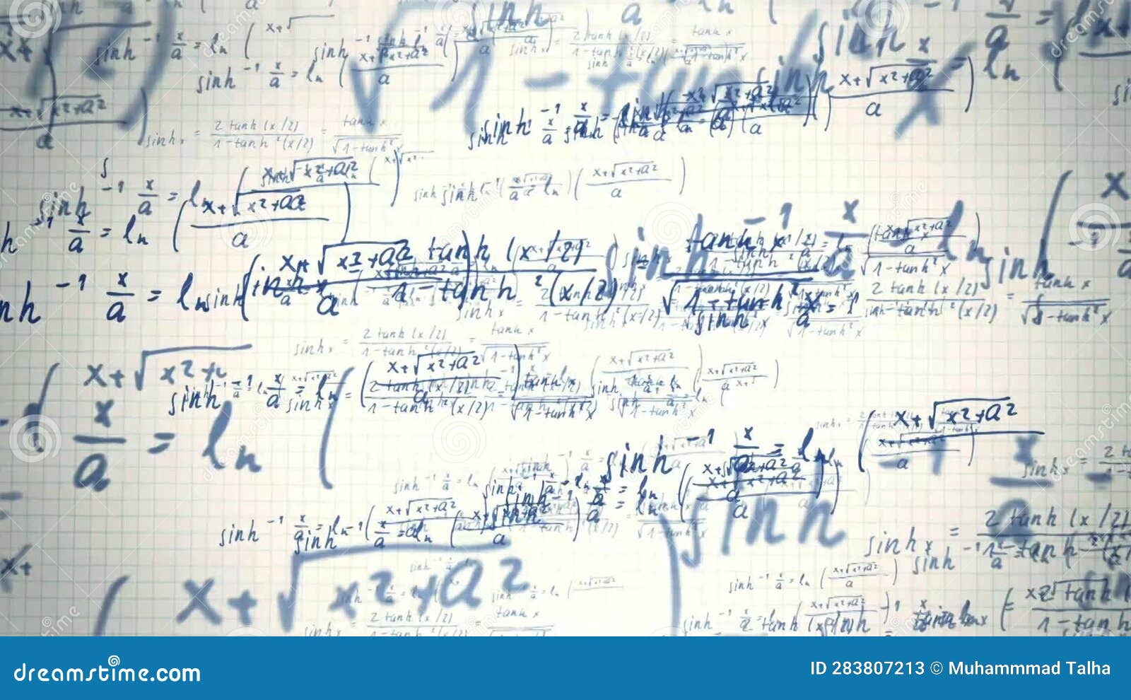 Presentation Of The Mathematical Formulas With Symbols Numbers And