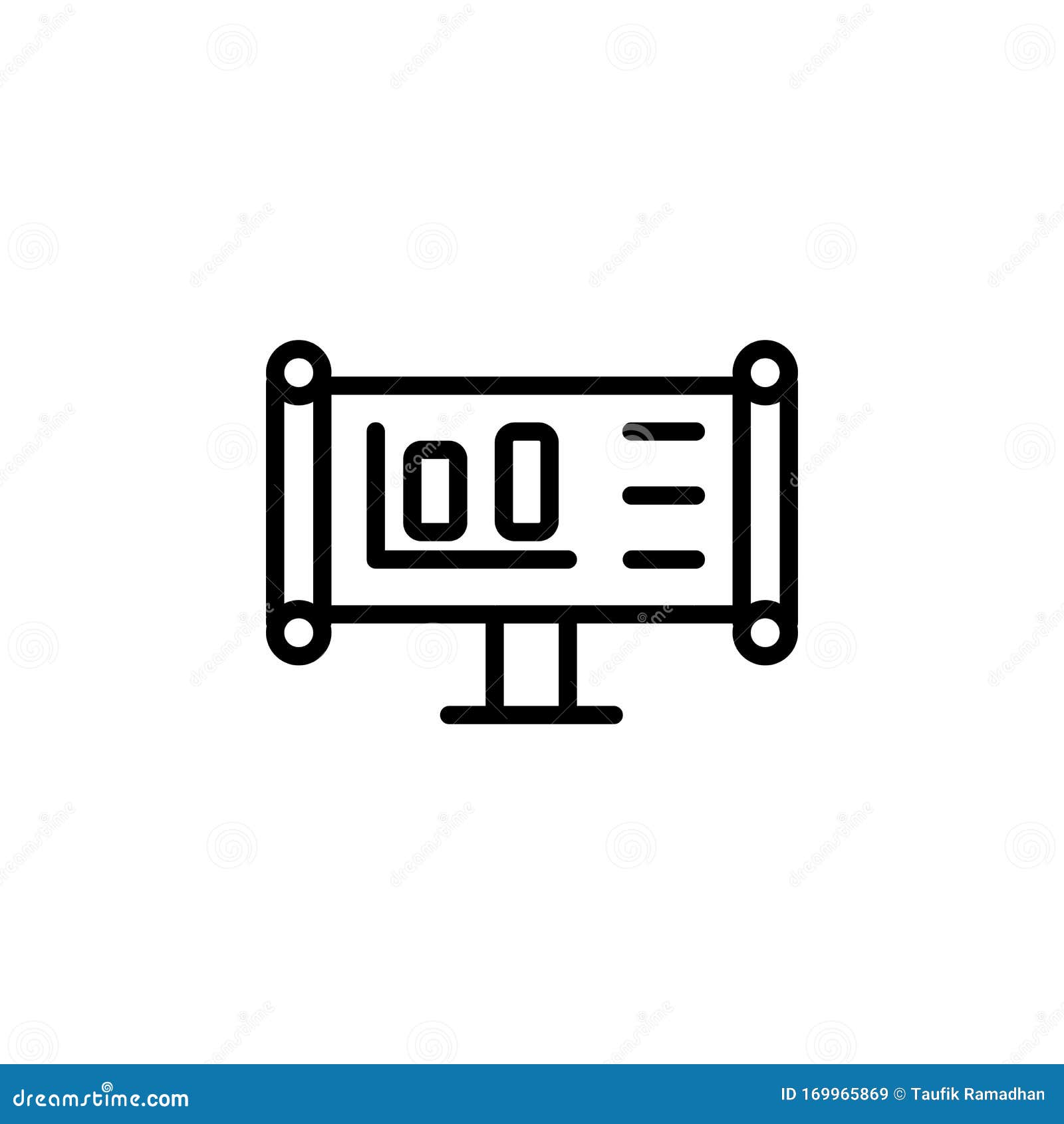 Presentation Mode Icon Design Line Style. Perfect for Application, Web ...