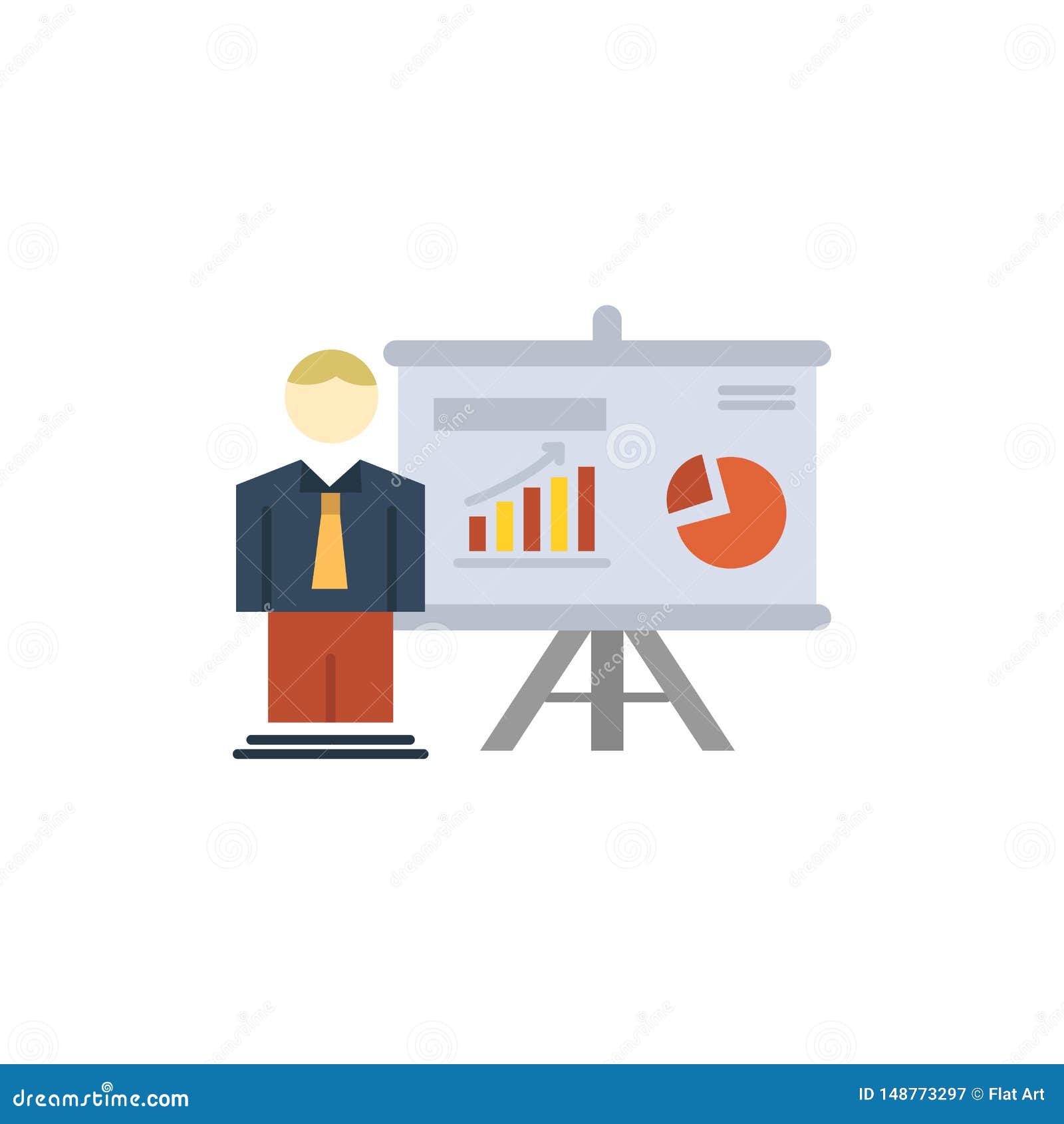Presentation, Office, University, Professor, Flat Color Icon. Vector ...