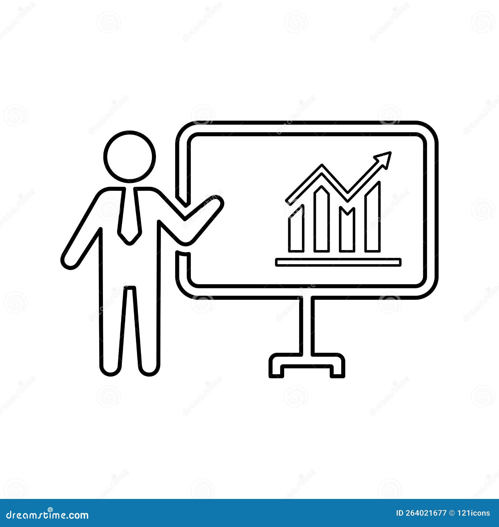 Presentation Outline Icon. Line Art Vector Stock Vector - Illustration ...