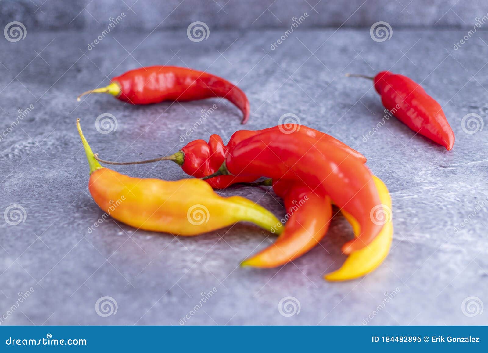 Presentation of the Peruvian Red Hot Chili in a Colored Plate Stock ...