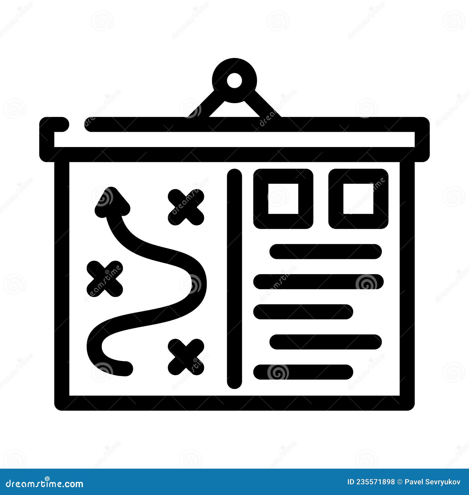 Presentation Plan Strategy Line Icon Vector Illustration Stock Vector ...