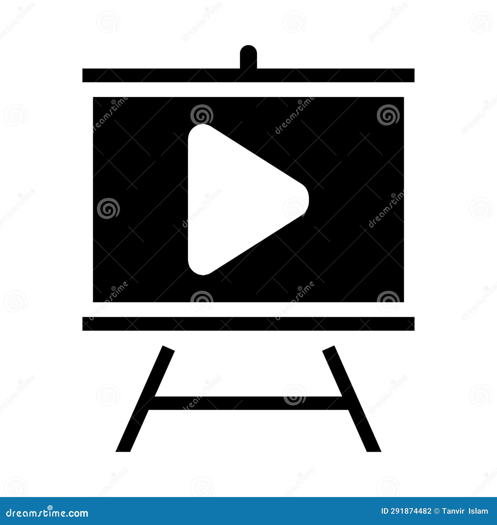 Presentation Play Icon stock illustration. Illustration of report ...