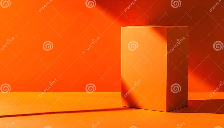 Presentation of Product. Shadows on Orange Background Stock Photo ...