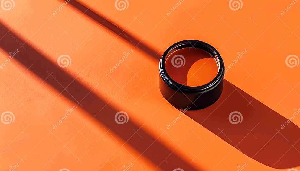 Presentation of Product. Shadows on Orange Background Stock Image ...