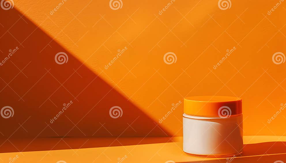 Presentation of Product. Shadows on Orange Background Stock Image ...